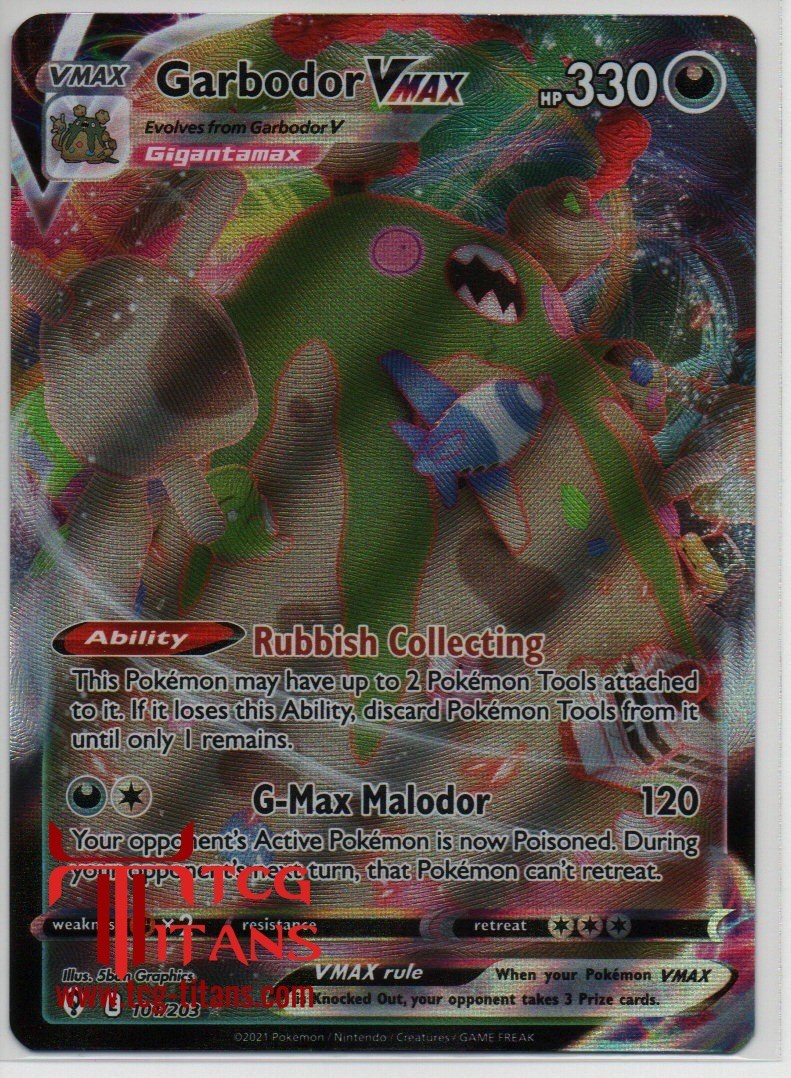 2021 EN Garbodor VMAX Evolving Skies RAW – TCG Titans
