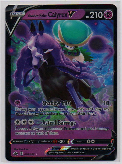 2021 EN Shadow Rider Calyrex V - Alt Art Chilling Reign RAW – TCG Titans